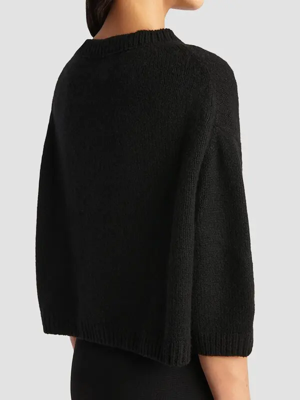 Khaite Sabina Drop-shoulder Cashmere Sweater - Black