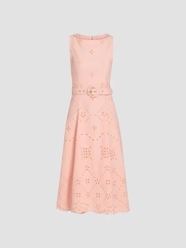 Hemant & Nandita Eyelet Embroidered A-line Midi-dress
