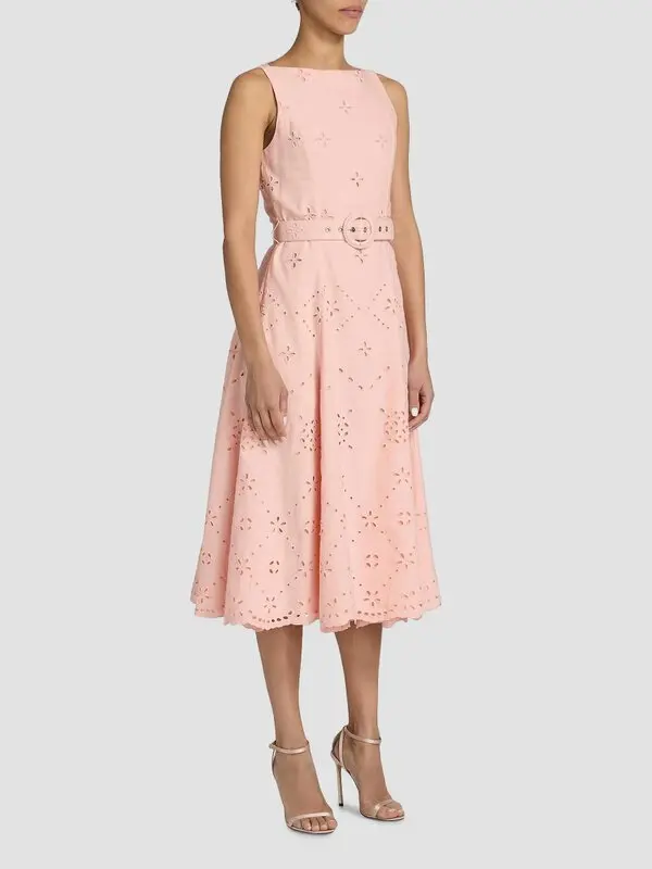 Hemant & Nandita Eyelet Embroidered A-line Midi-dress