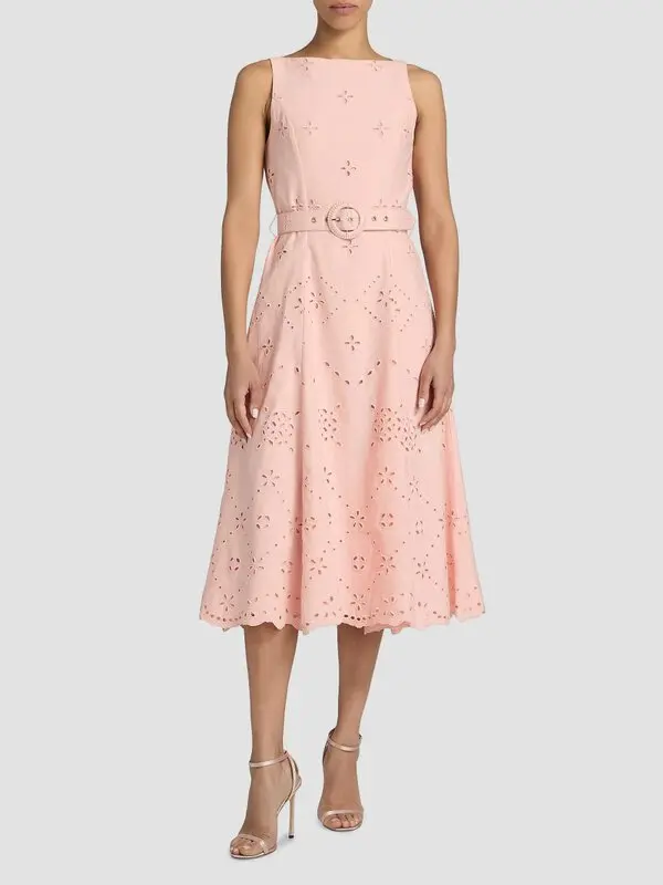 Hemant & Nandita Eyelet Embroidered A-line Midi-dress