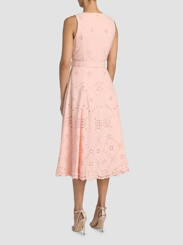 Hemant & Nandita Eyelet Embroidered A-line Midi-dress