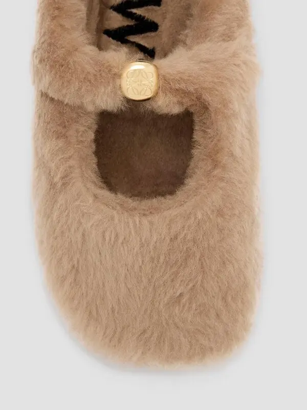 Loewe Pebble Soft Shearling Ballerina Flats