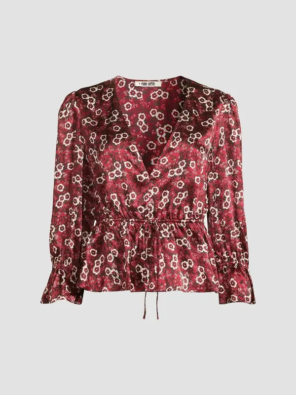 Ciao Lucia Renata Floral Silk Charmeuse Top