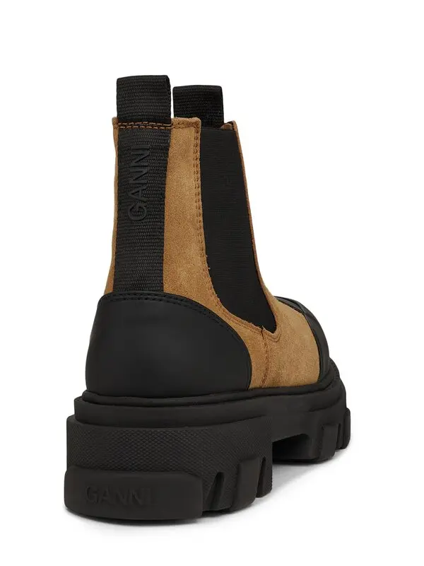GANNI Cleated Two-tone Chelsea Boots