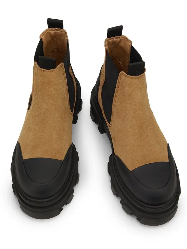 GANNI Cleated Two-tone Chelsea Boots