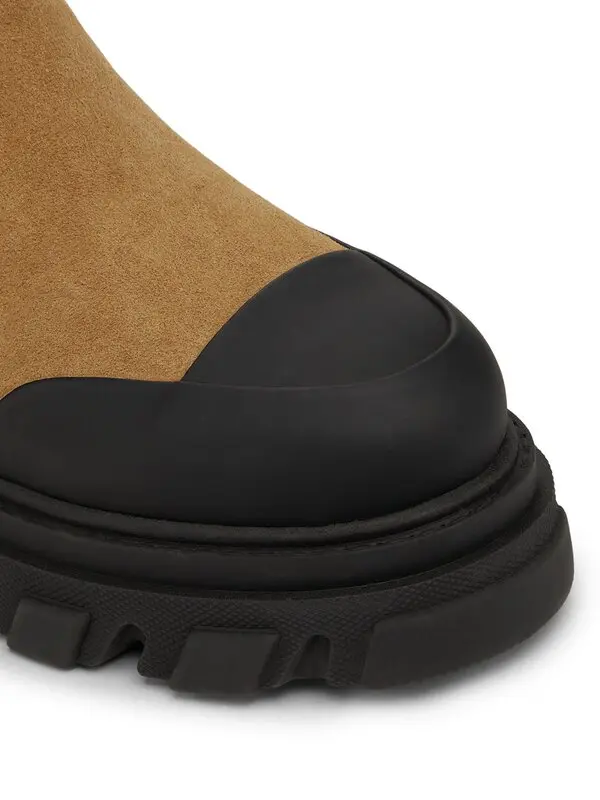 GANNI Cleated Two-tone Chelsea Boots