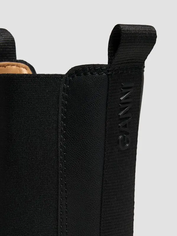 GANNI Logo Leather Chelsea Boots