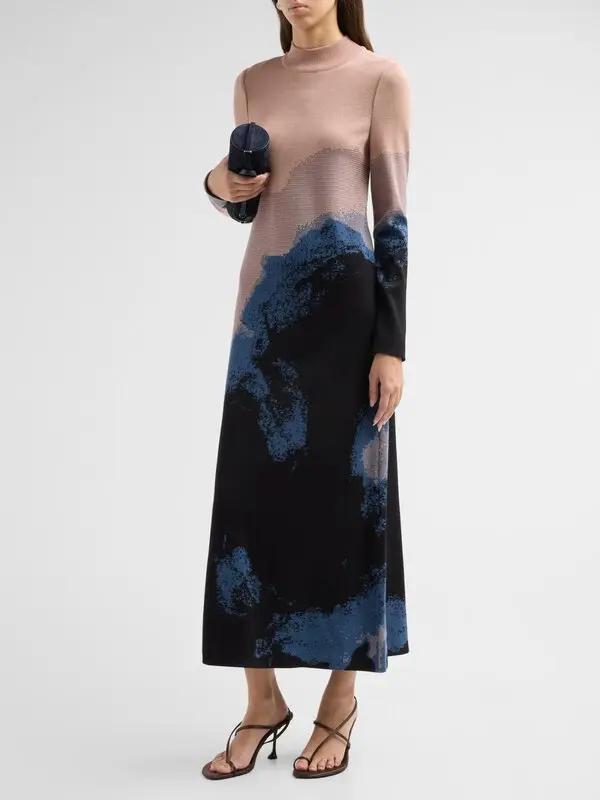 Misook Landscape A-line Maxi Dress