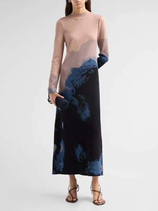 Misook Landscape A-line Maxi Dress