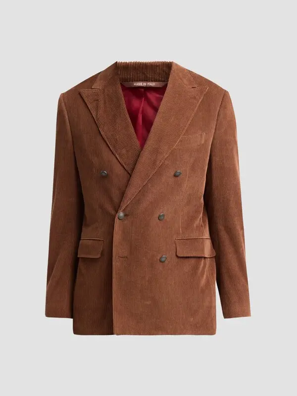 Canali Velvet Corduroy Cotton Double-breasted Jacket