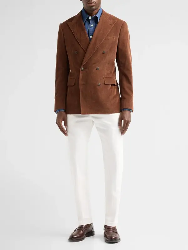Canali Velvet Corduroy Cotton Double-breasted Jacket