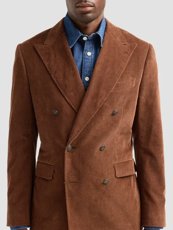 Canali Velvet Corduroy Cotton Double-breasted Jacket