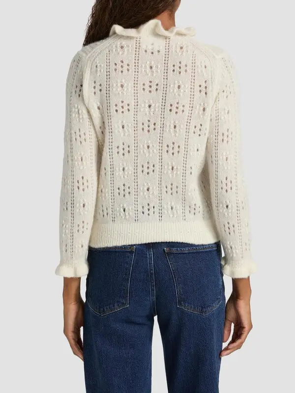 DÔEN Claudie Ruffle Cardigan - Ivory