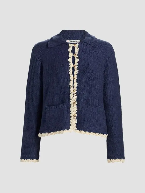 Ciao Lucia Reyla Crochet-trimmed Cardigan