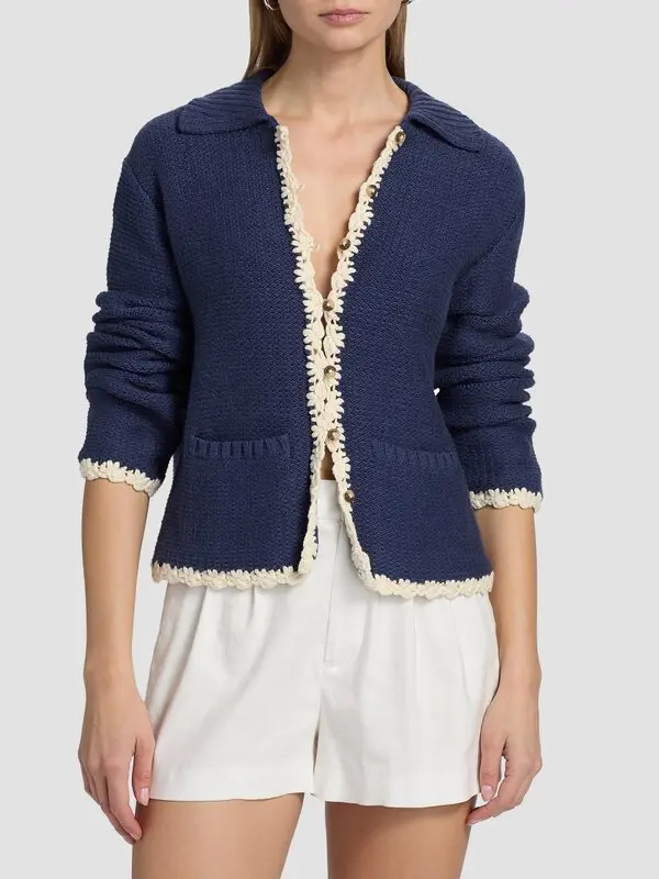 Ciao Lucia Reyla Crochet-trimmed Cardigan