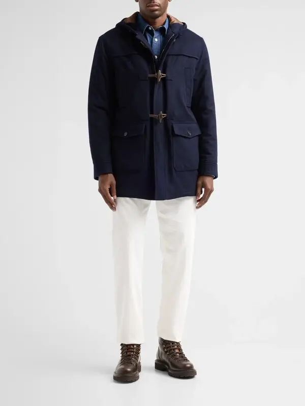 Canali Hooded Wool-cashmere Duffle Coat