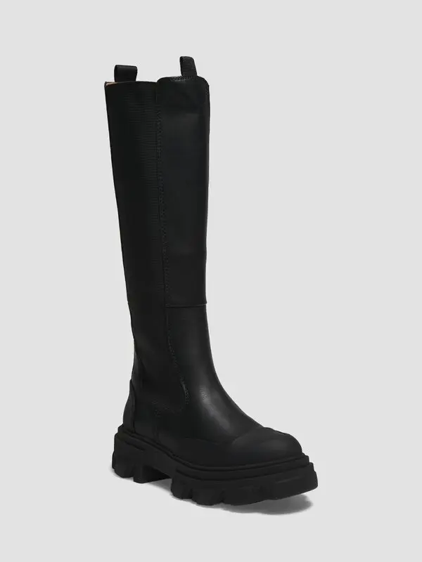 GANNI Cleated Knee-high Chelsea Boots