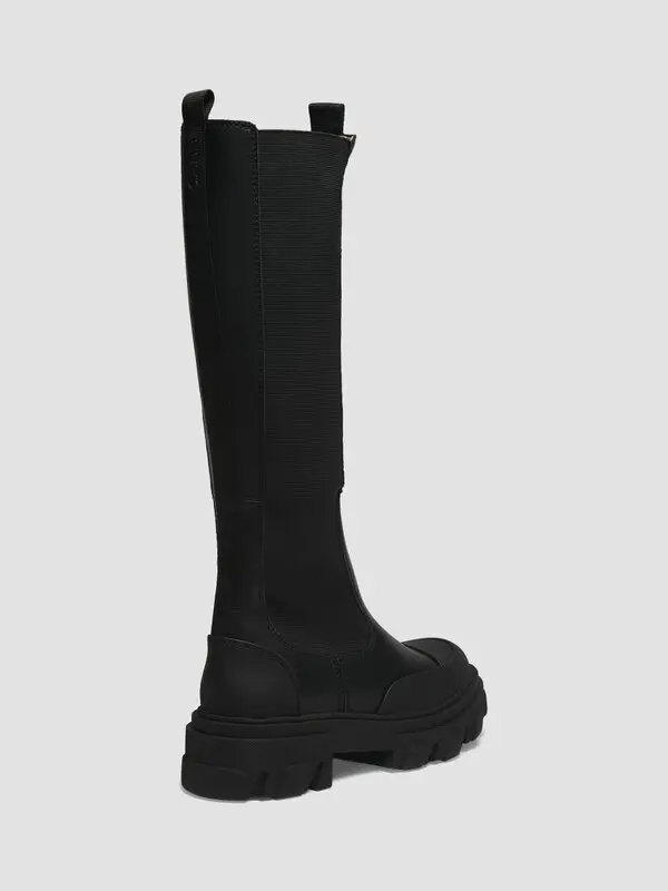 GANNI Cleated Knee-high Chelsea Boots