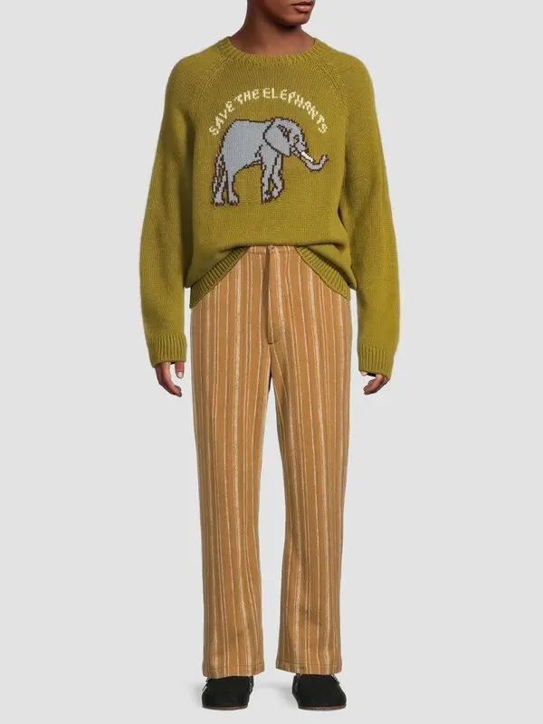 THE ELDER STATESMAN Elephant Cashmere Crewneck Sweater