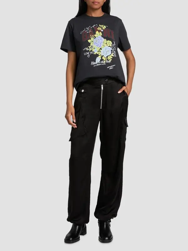 GANNI Rose Graphic T-shirt - Phantom