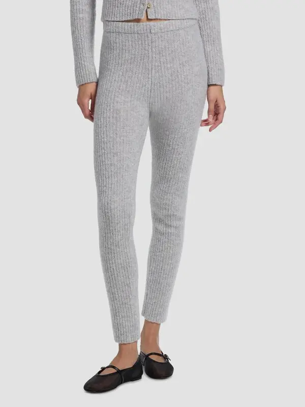 THE ELDER STATESMAN Rib-knit Cashmere-silk Pants