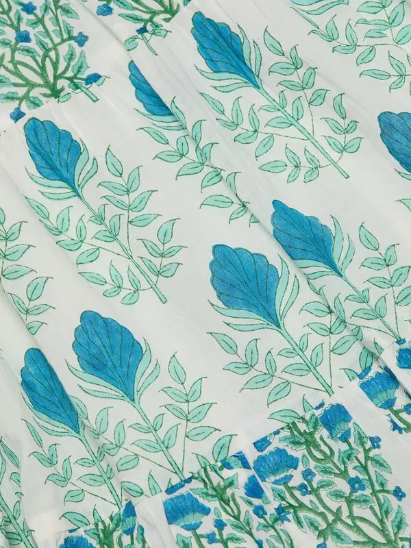 RO'S GARDEN Daphne Floral Cotton Midi-dress