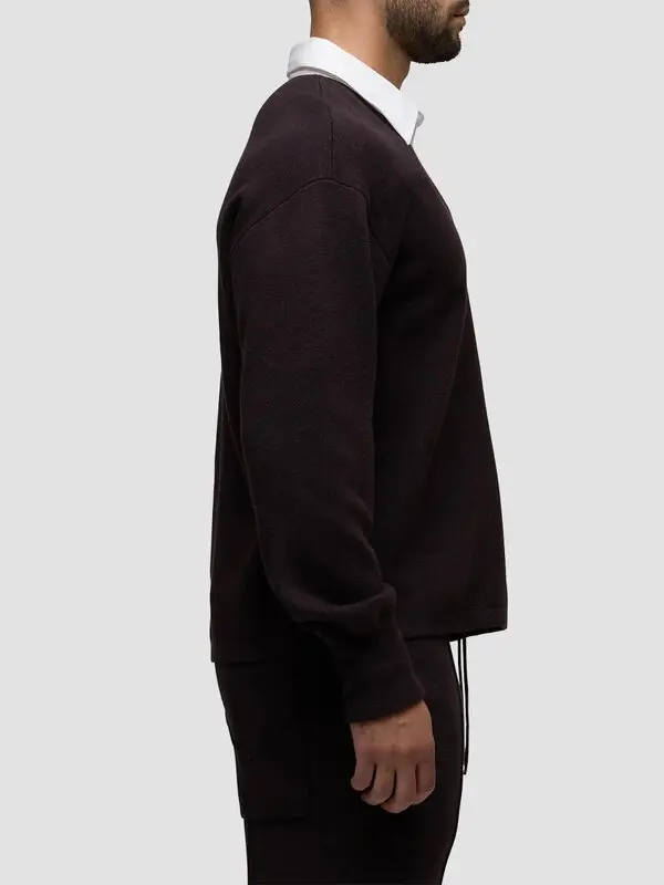 Hudson Jeans Contrast Cotton-cashmere Long-sleeve Polo Shirt