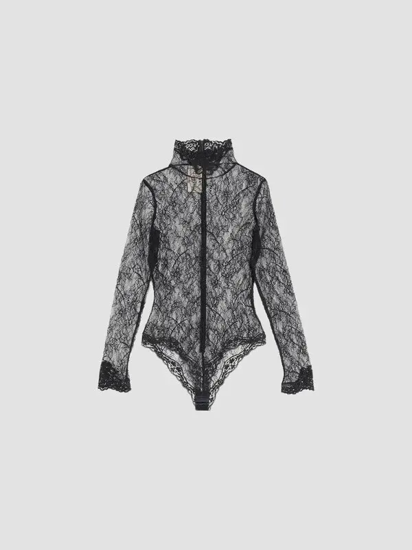 Valentino Garavani Floral Lace Body Suit - Black