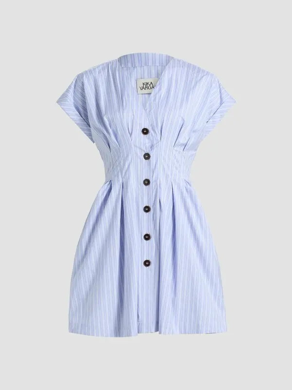 KIKA VARGAS Billie Striped Cotton-blend Minidress