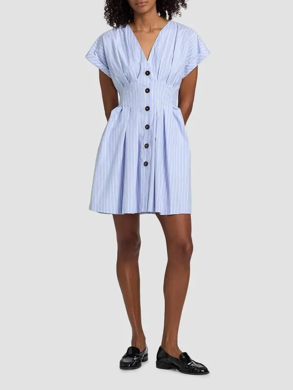 KIKA VARGAS Billie Striped Cotton-blend Minidress