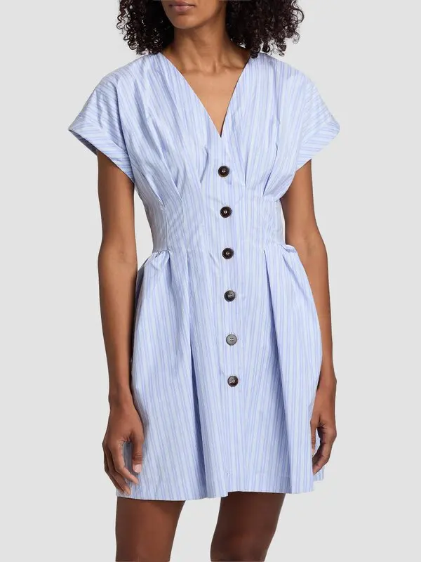 KIKA VARGAS Billie Striped Cotton-blend Minidress