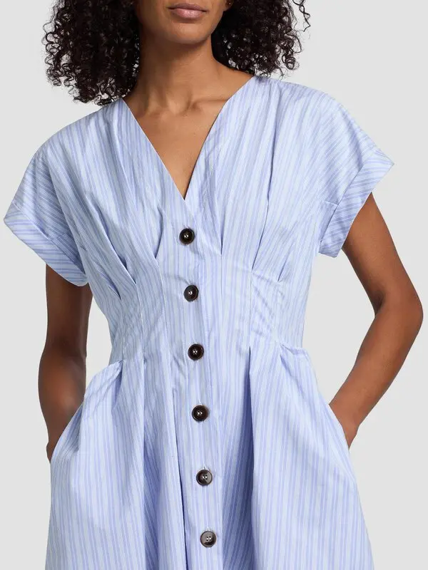 KIKA VARGAS Billie Striped Cotton-blend Minidress