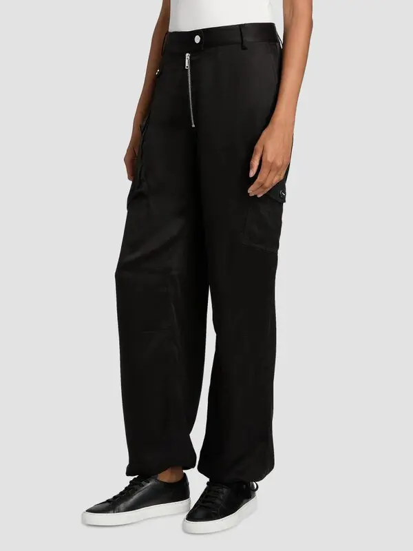 GANNI Washed Satin Cargo Pants