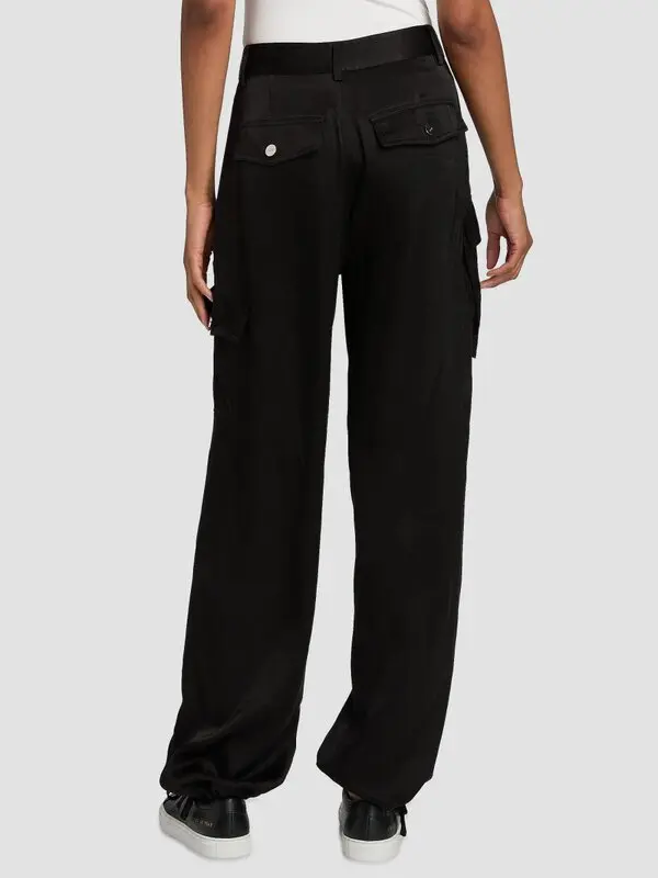 GANNI Washed Satin Cargo Pants