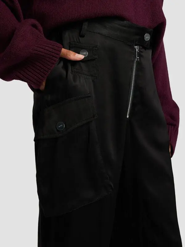 GANNI Washed Satin Cargo Pants