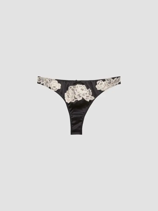 FLEUR DU MAL Juliet Silk & Lace Thong