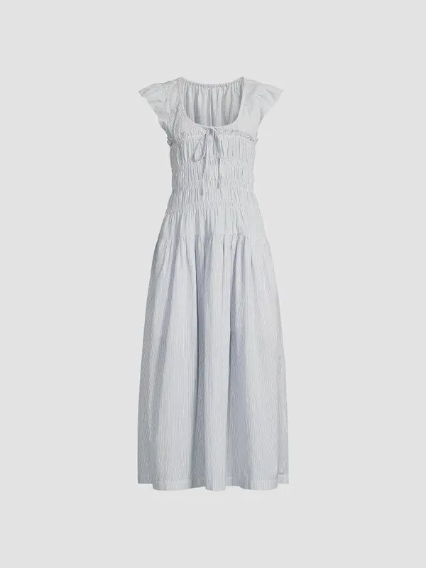 Ciao Lucia Lauretta Smocked Cotton Midi-dress