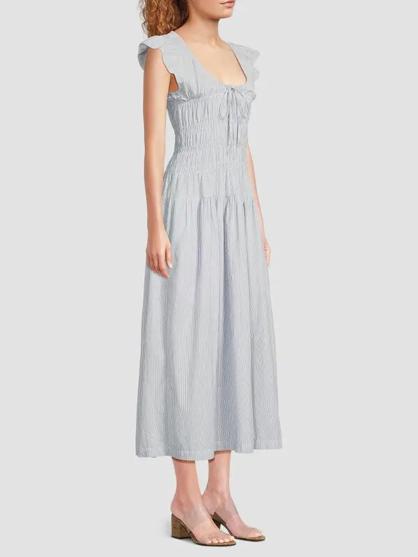 Ciao Lucia Lauretta Smocked Cotton Midi-dress