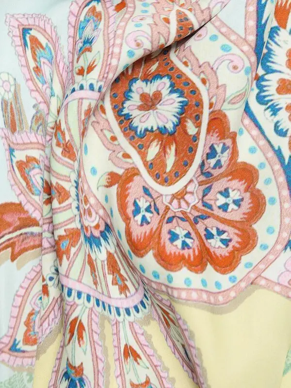 Hemant & Nandita One-shoulder Sash Paisley Maxi Dress