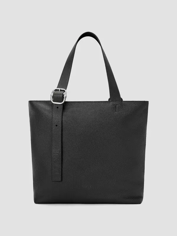 Loewe Loop Leather Zipped Tote Bag - Black