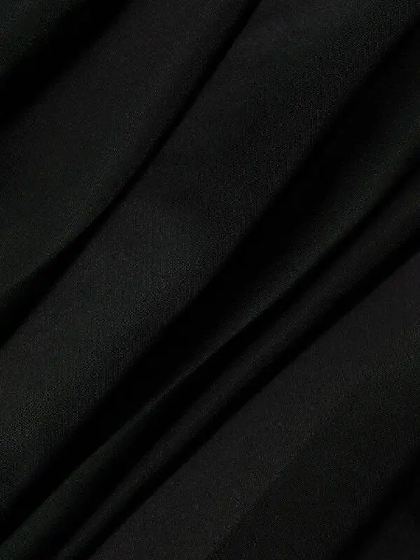 GANNI Stretch-satin Cowlneck Midi-dress