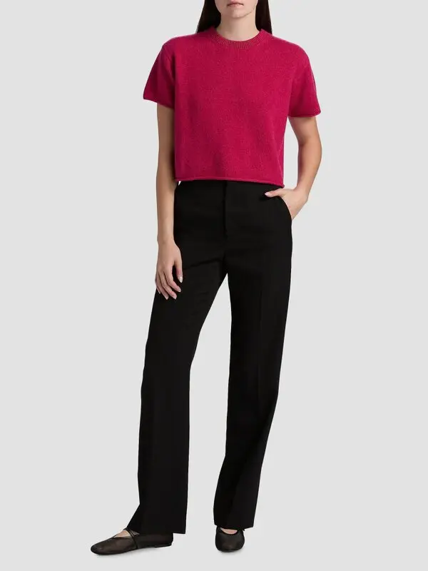 THE ELDER STATESMAN Cashmere Knit Short-sleeve Sweater