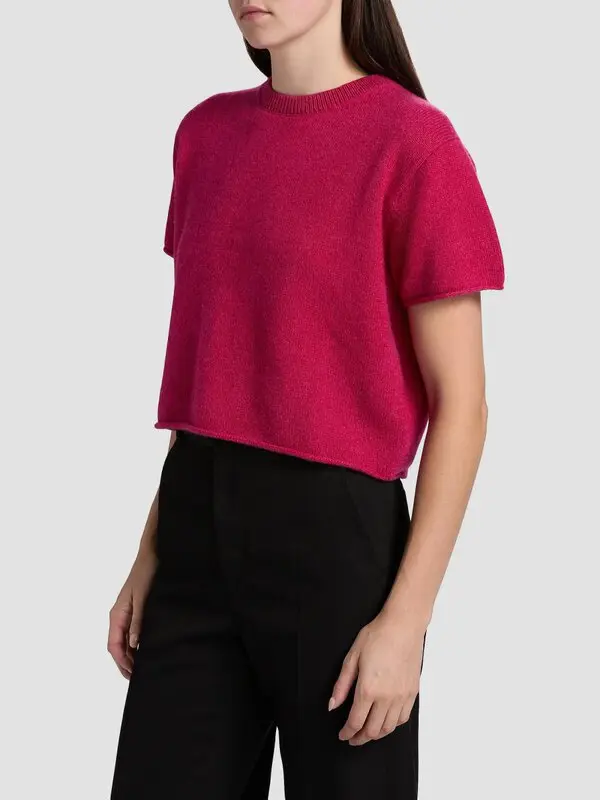 THE ELDER STATESMAN Cashmere Knit Short-sleeve Sweater