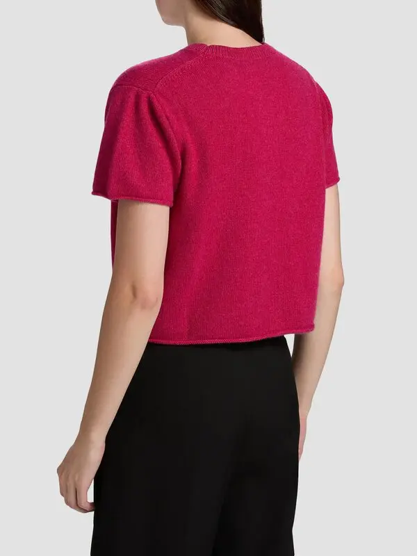 THE ELDER STATESMAN Cashmere Knit Short-sleeve Sweater