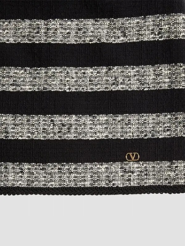 Valentino Garavani Mini Skirt In Stripe Tweed
