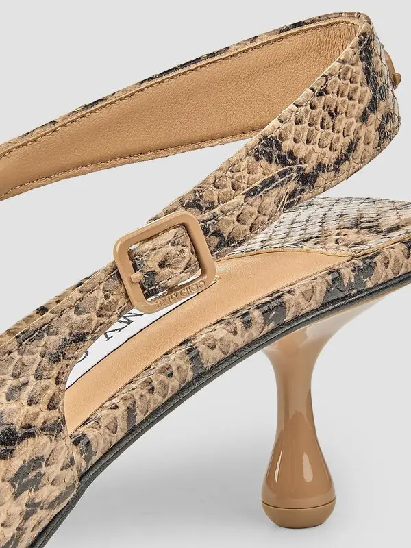JIMMY CHOO Amel 50mm Snakeskin-print Leather Slingback Pumps