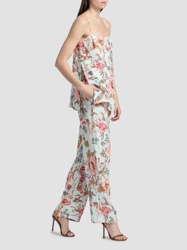 Hemant & Nandita Floral High Slit Top
