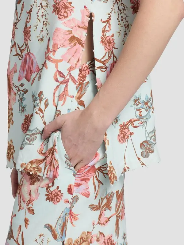Hemant & Nandita Floral High Slit Top