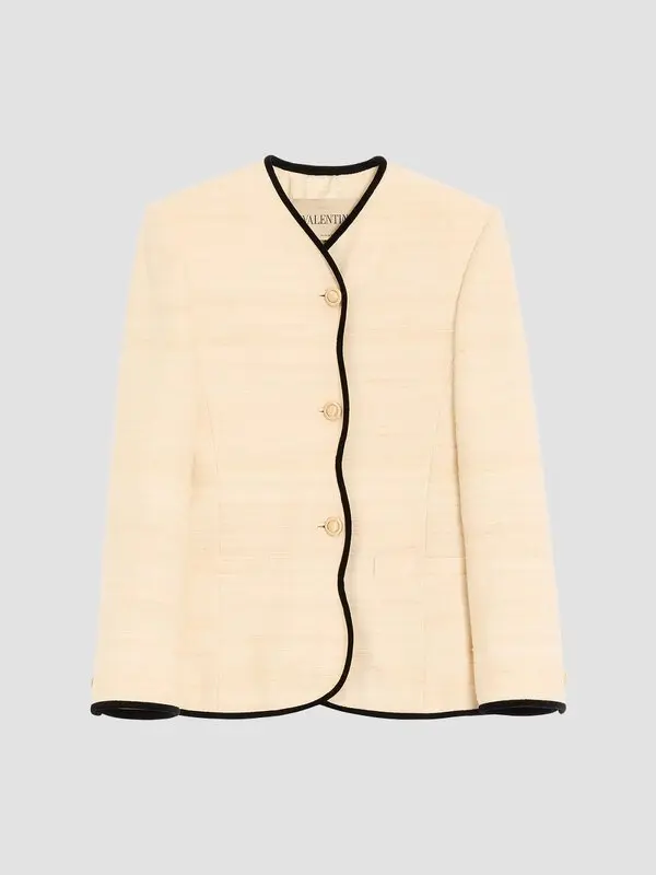 Valentino Garavani Jacket In Silk Linen Canvas