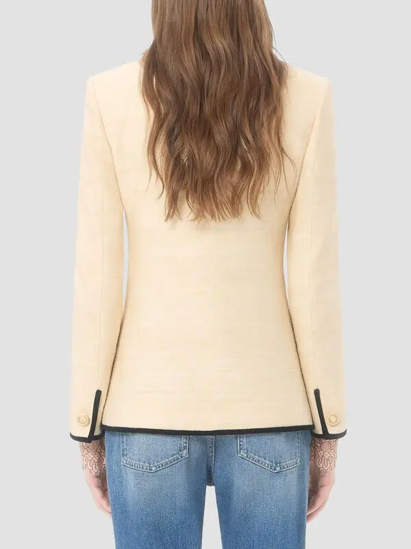 Valentino Garavani Jacket In Silk Linen Canvas